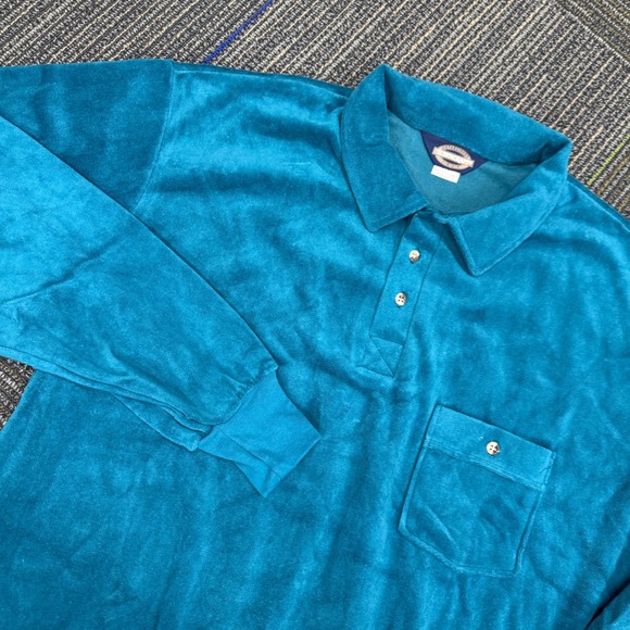 Towncraft | Shirts | Towncraft Mens 2xlt Teal Velour Long Sleeve Polo ...